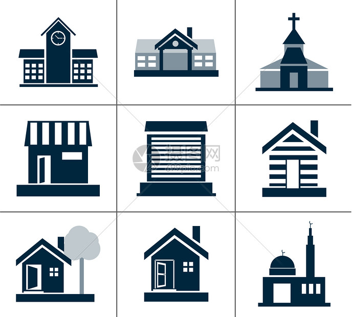 建筑图标插画图片下载-正版图片400217793-摄图网