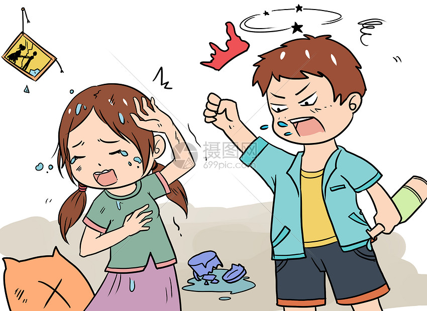 家庭矛盾插画图片下载-正版图片400232082-摄图网