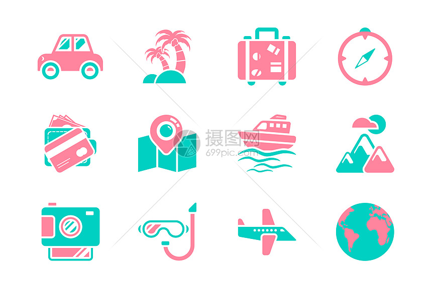 旅游图标插画图片下载-正版图片400239898-摄图网