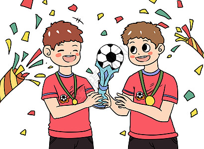 冠军插画_冠军卡通_冠军插图_手绘_板绘_摄图网