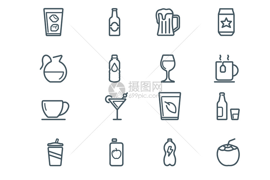 饮料图标插画图片下载-正版图片400261502-摄图网