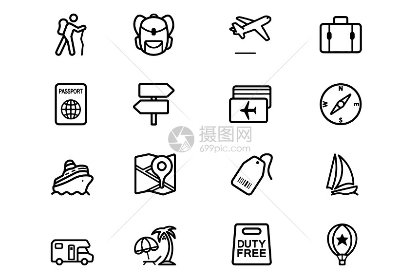 旅行图标插画图片下载-正版图片400275032-摄图网