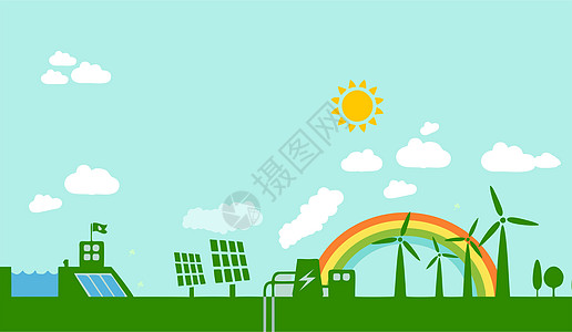 节能减排插画_节能减排卡通_节能减排插图_手绘_板绘_摄图网