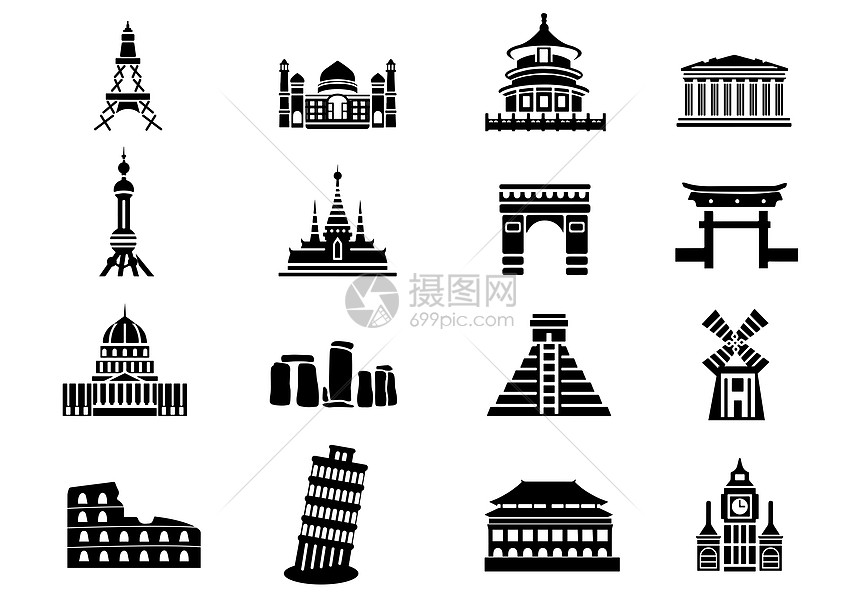 建筑图标插画图片下载-正版图片400308028-摄图网