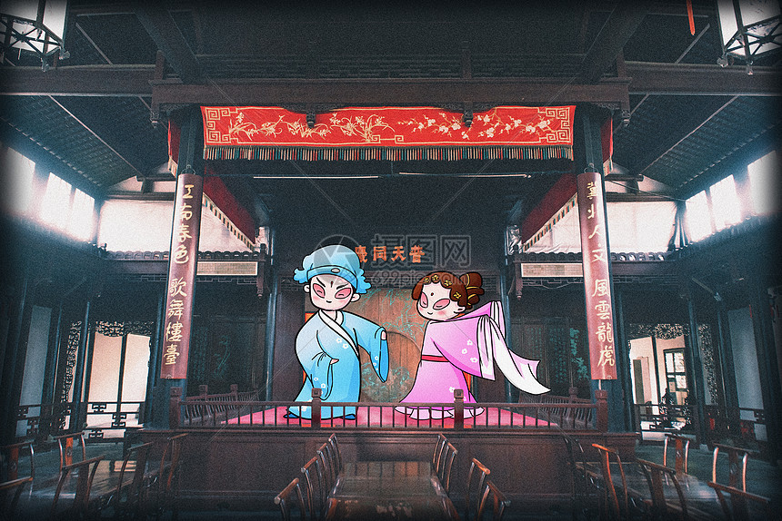 唱戏创意摄影插画插画图片下载-正版图片400336122-摄图网
