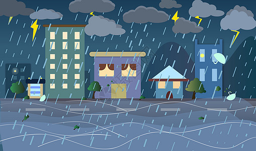 狂风暴雨插画图片下载-正版图片400263140-摄图网