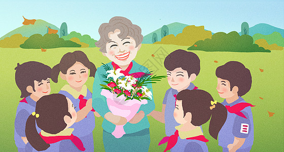 同学们插画_同学们卡通_同学们插图_手绘_板绘_摄图网