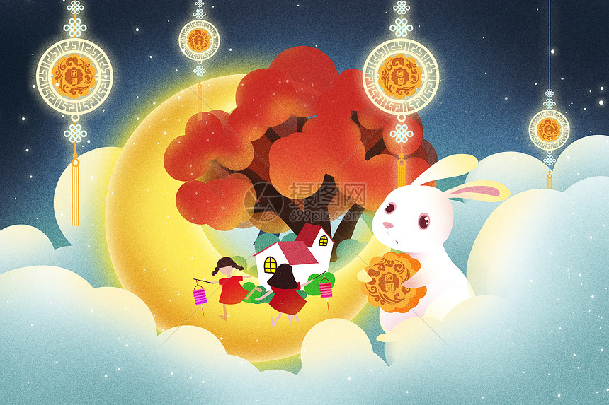 唯美中秋节插画插画图片下载-正版图片400545868-摄图网