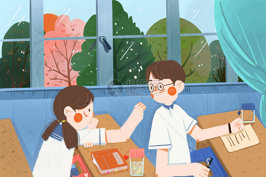 课间玩耍的同学插画图片下载-正版图片401129549-摄图网