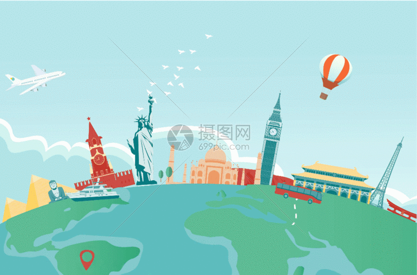 世界旅游动图图片-正版gif素材401220002-摄图网