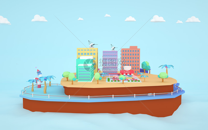 卡通城市场景图片素材-正版创意图片401264667-摄图网