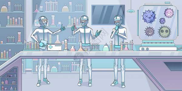 科研人员插画_科研人员卡通_科研人员插图_手绘_板绘_摄图网