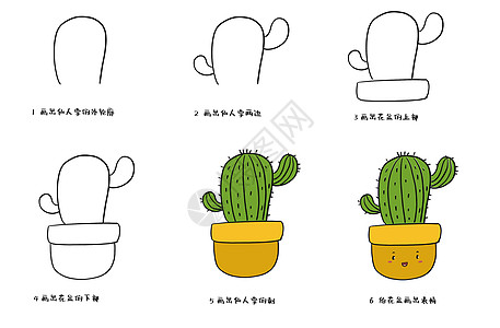 仙人掌简笔画图片-仙人掌简笔画素材图片大全-摄图网