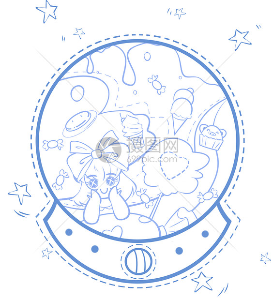 水晶球简笔画填色游戏插画图片下载-正版图片401727876-摄图网