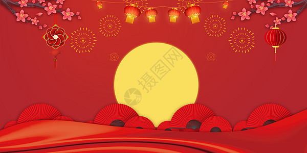 国风中秋国庆背景图片素材-正版创意图片401792554-摄图网