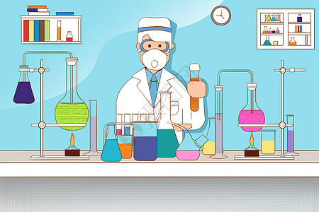 科研插画_科研卡通_科研插图_手绘_板绘_摄图网