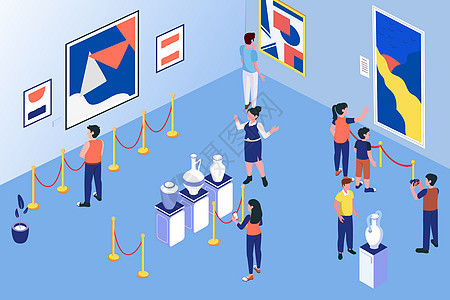 展览馆博物馆矢量插画插画图片下载-正版图片402009168-摄图网