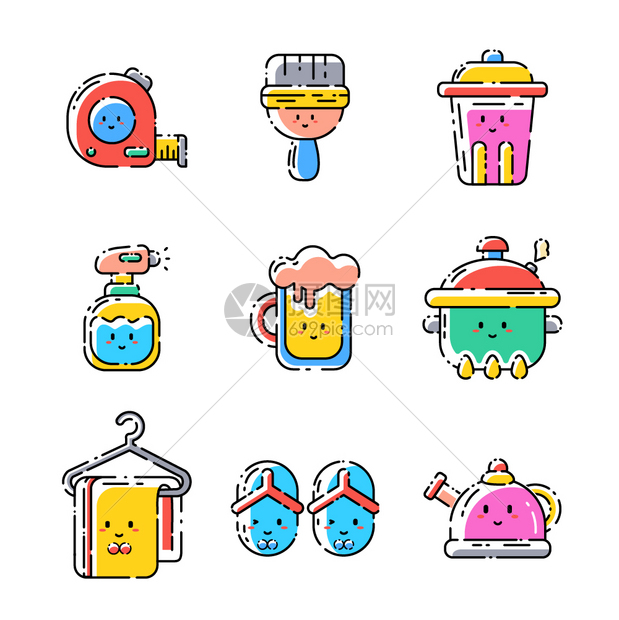 彩色生活用品矢量元素套图插画图片下载-正版图片402193421-摄图网