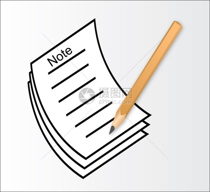 用铅笔做笔记插画图片下载-正版图片402198297-摄图网