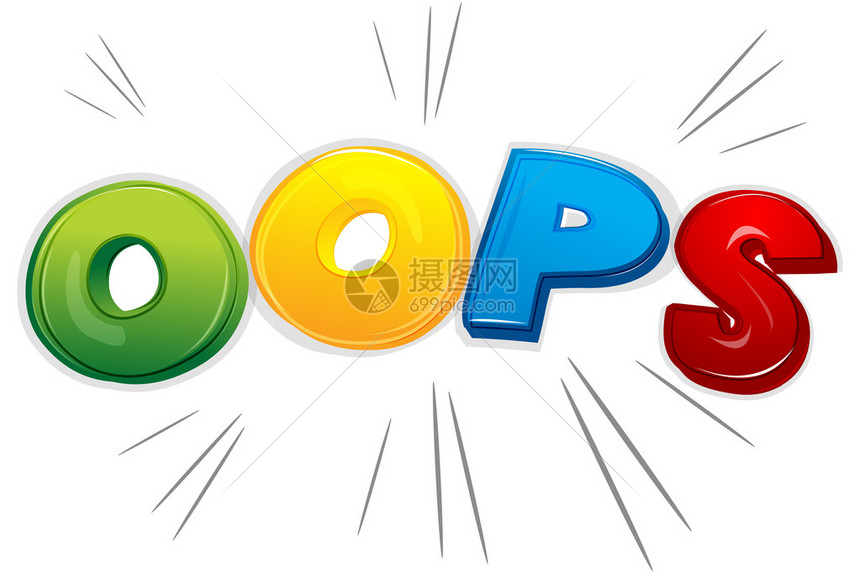 白色背景上的oops插图插画图片下载-正版图片402199963-摄图网