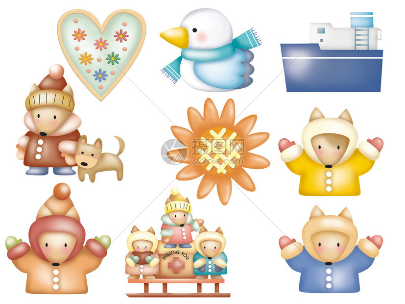 超大卡通动物套装插画图片下载-正版图片402200799-摄图网