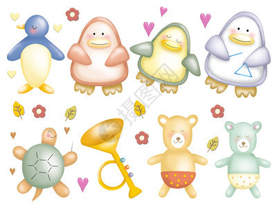 超大卡通动物套装插画图片下载-正版图片402200799-摄图网