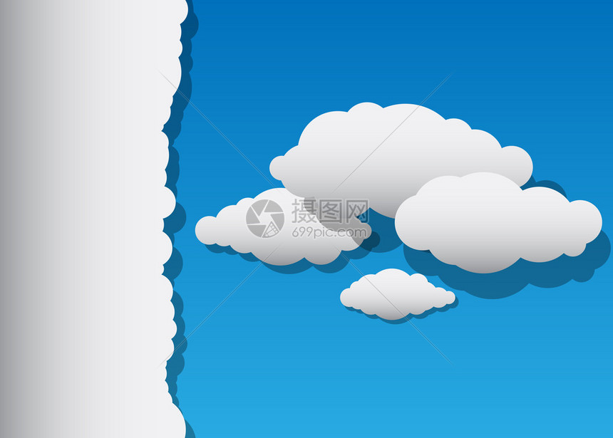 带有Copyspace的矢量云插画图片下载-正版图片402207107-摄图网