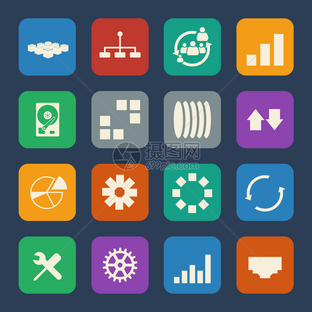 大数据图标集图片素材-正版创意图片402245979-摄图网