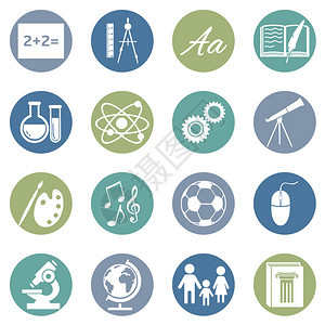 向量组的灰色学校科目图标插画图片下载-正版图片402250654-摄图网