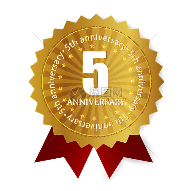 五周年纪念奖牌架插画图片下载-正版图片402256460-摄图网