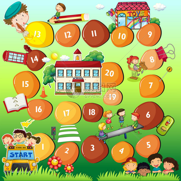 用于儿童的棋盘游插画图片下载-正版图片402259090-摄图网