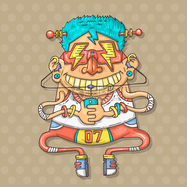 卡通疯子插画图片下载-正版图片402264162-摄图网