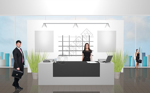 办公室或宾馆的接待台有人高清图片下载-正版图片402270398-摄图网