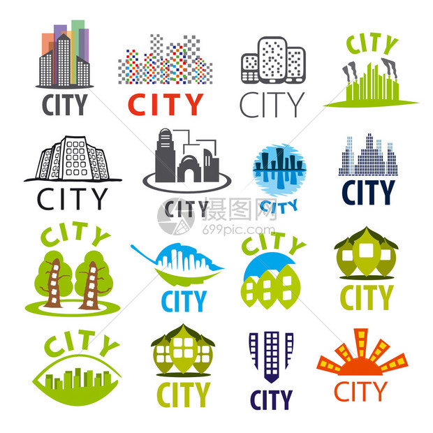 矢量城市标志的最大集合插画图片下载-正版图片402277784-摄图网