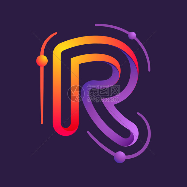 R字母带有原子轨道插画图片下载-正版图片402281113-摄图网