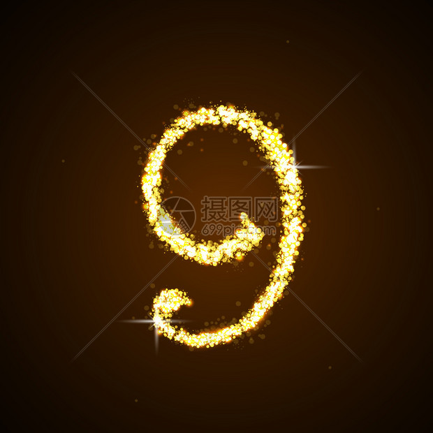 九号金闪发光的星的插图插画图片下载-正版图片402282717-摄图网