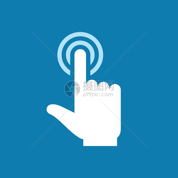 触摸屏手指图标手指触摸屏幕人手触摸表面显插画图片下载-正版图片402284649-摄图网