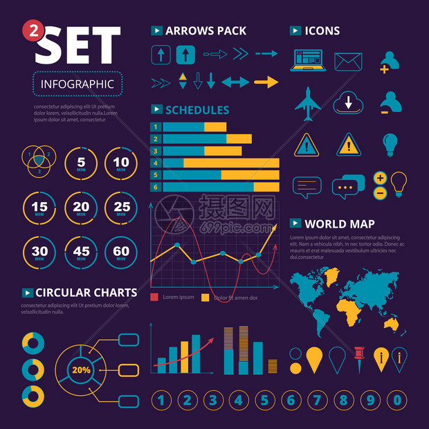 一组矢量信息地理元素插画图片下载-正版图片402300330-摄图网