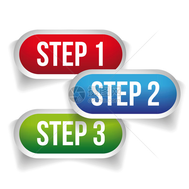 步骤一二三进度按钮插画图片下载-正版图片402301374-摄图网