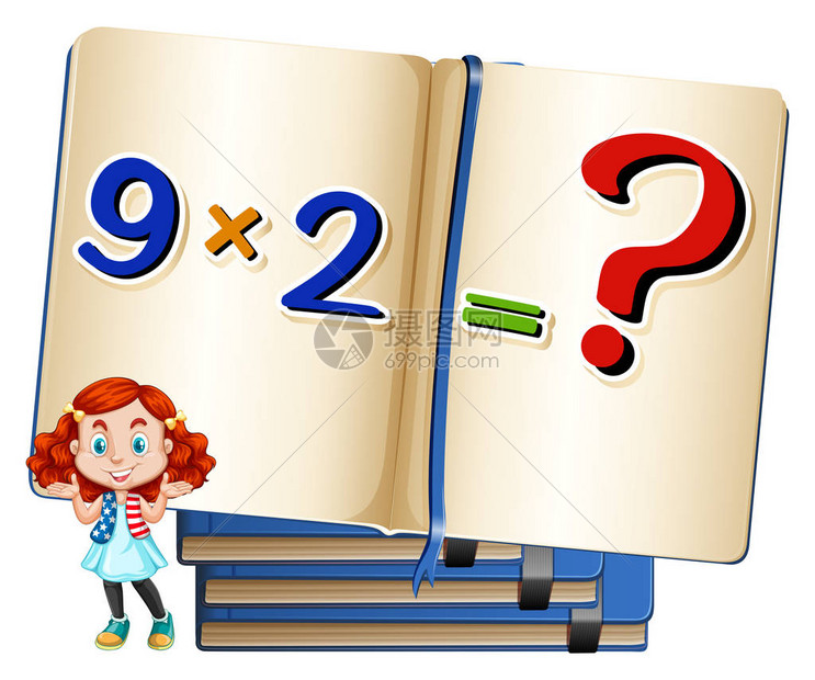 书籍插图上的数学问题插画图片下载-正版图片402314023-摄图网