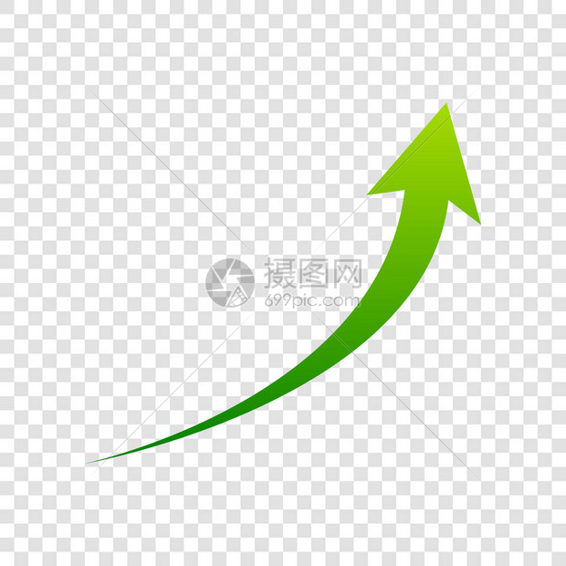 正在增长的箭头符号矢量透明背景上的绿插画图片下载-正版图片402314344-摄图网