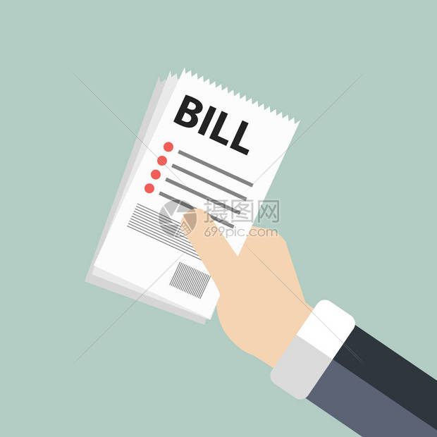 手持帐单支付帐单概念插画图片下载-正版图片402326426-摄图网