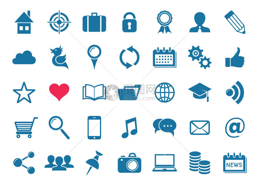 矢量社交媒体传播和网站图标收插画图片下载-正版图片402331640-摄图网