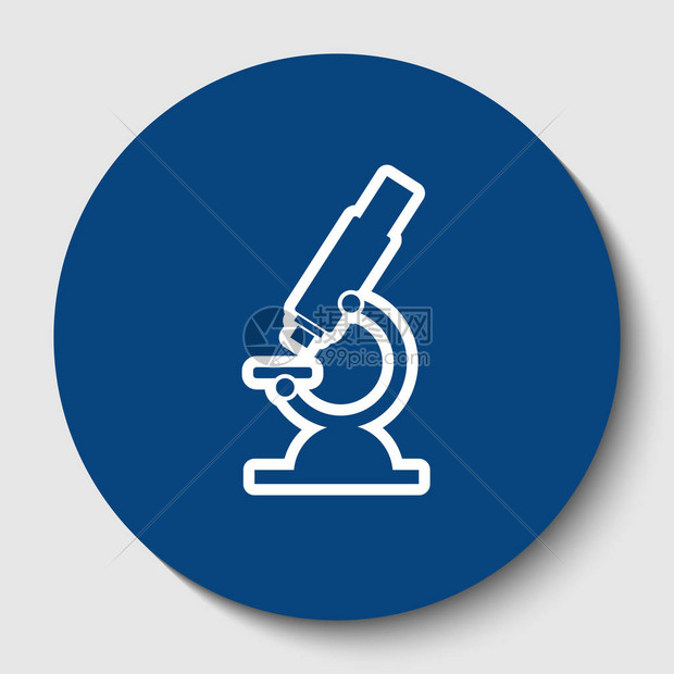 实验室的化学显微镜标志向量白色背景上深色蔚蓝圆圈中的白色轮插画图片下载-正版图片402332206-摄图网