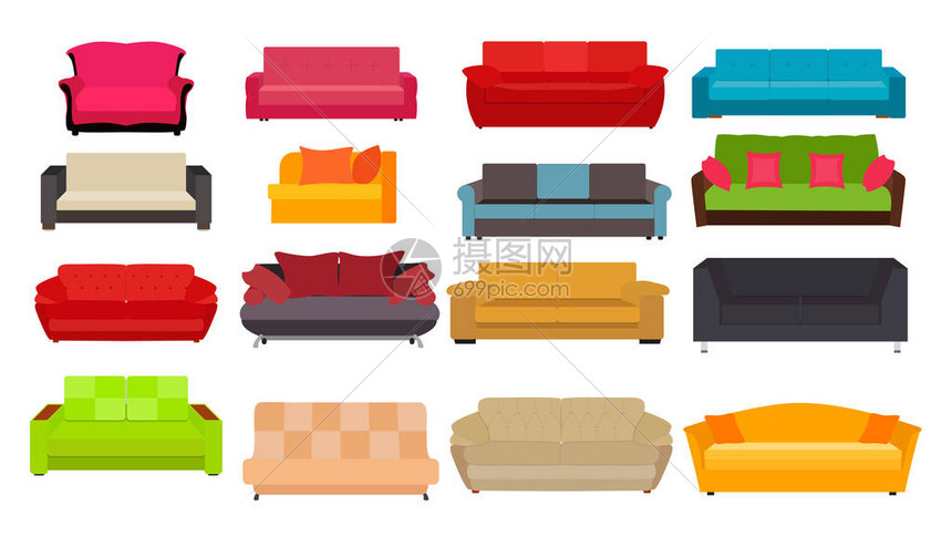 Sofa图标设置矢量说明插画图片下载-正版图片402334059-摄图网