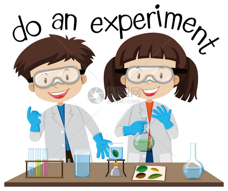 两个孩子在科学实验室插画图片下载-正版图片402341567-摄图网