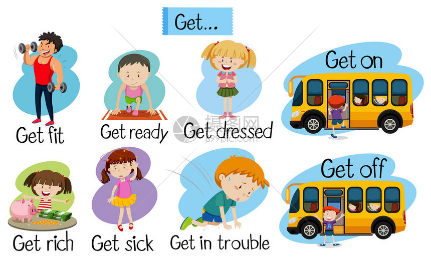 很多以get开头的词插画图片下载-正版图片402341571-摄图网