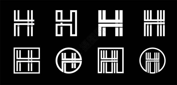 创意大写字母EFGH由平行条状制成插画图片下载-正版图片402282784-摄图网