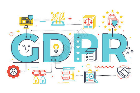 具有字符的通用数据保护法规概念个人数据处理的GDPR插画图片下载-正版图片402352192-摄图网