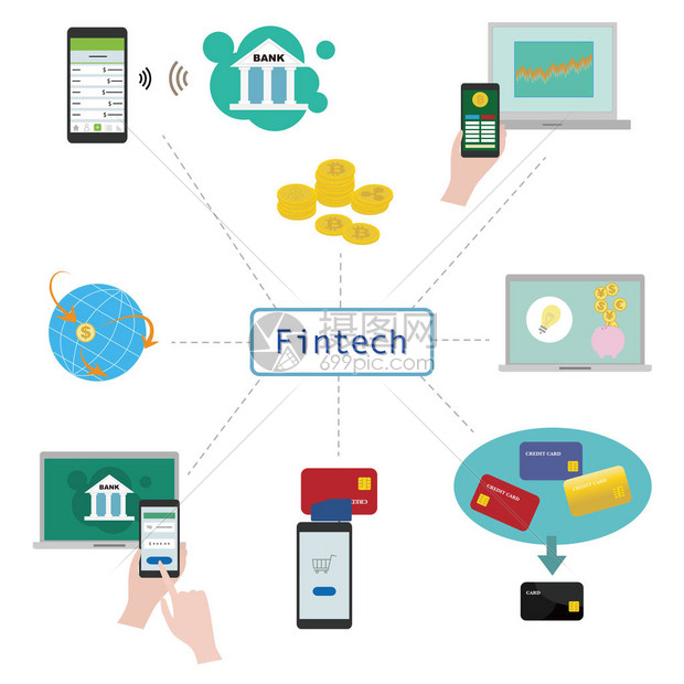 Fintec的概念图插画图片下载-正版图片402348402-摄图网